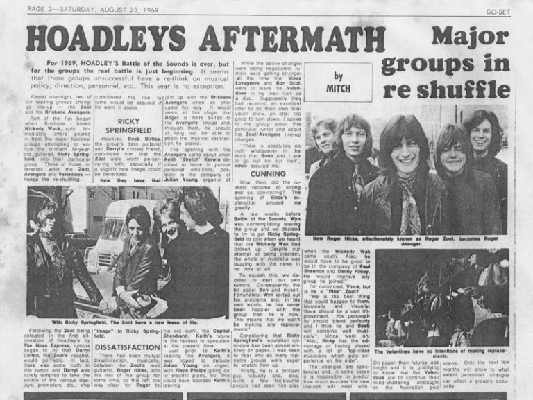 Shorrock, Birtles & Goble Rick Springfield Joins Zoot - Shorrock ...